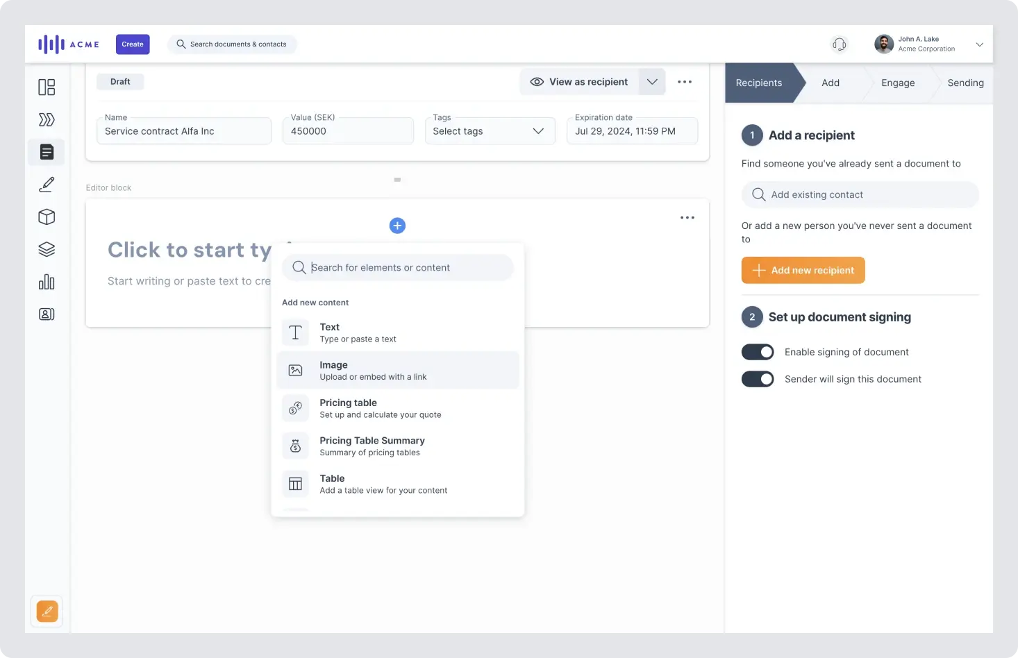 Contract management software in your Digital Sales Room | GetAccept